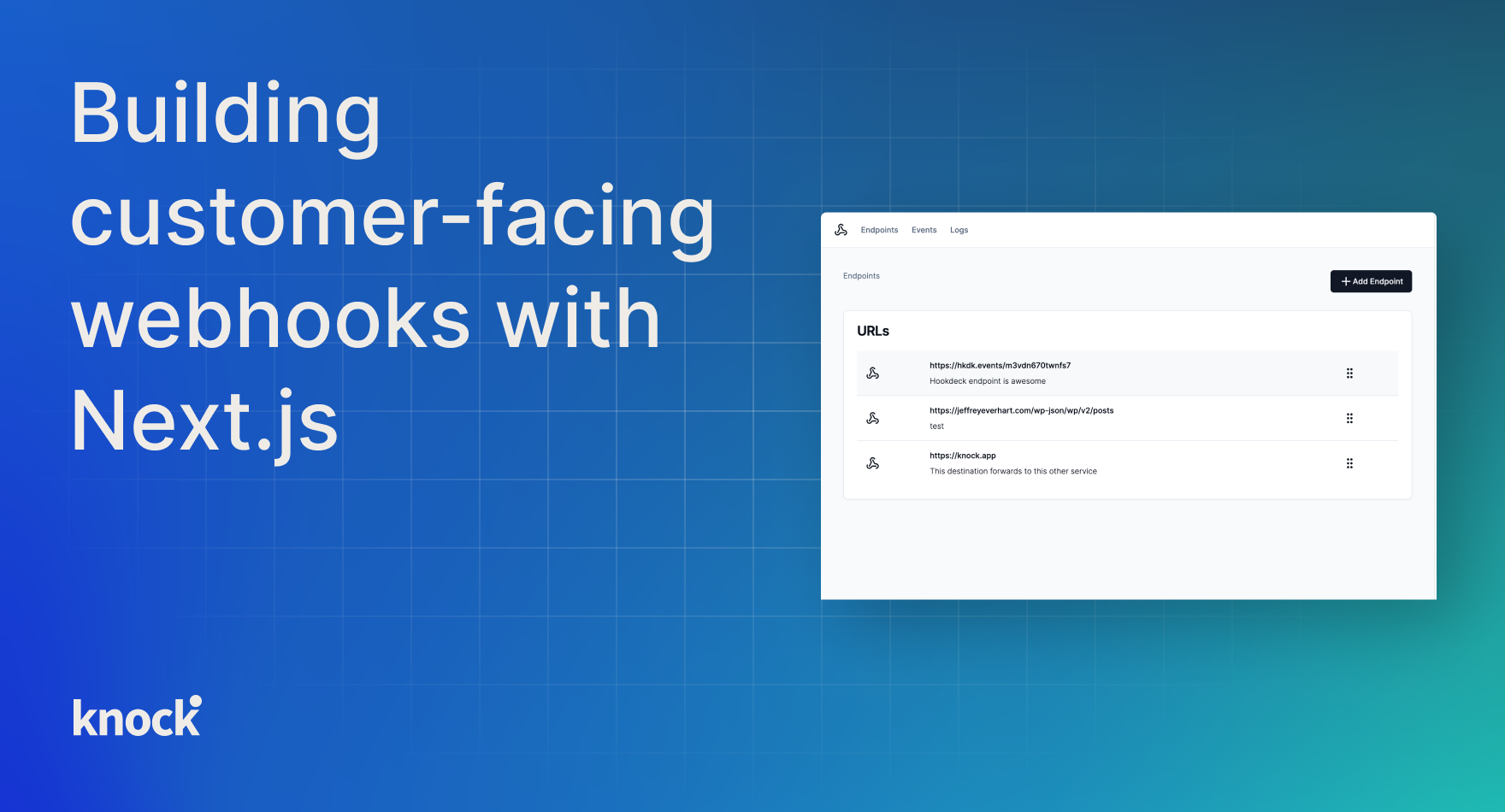 Building customer-facing webhooks with Next.js | Knock