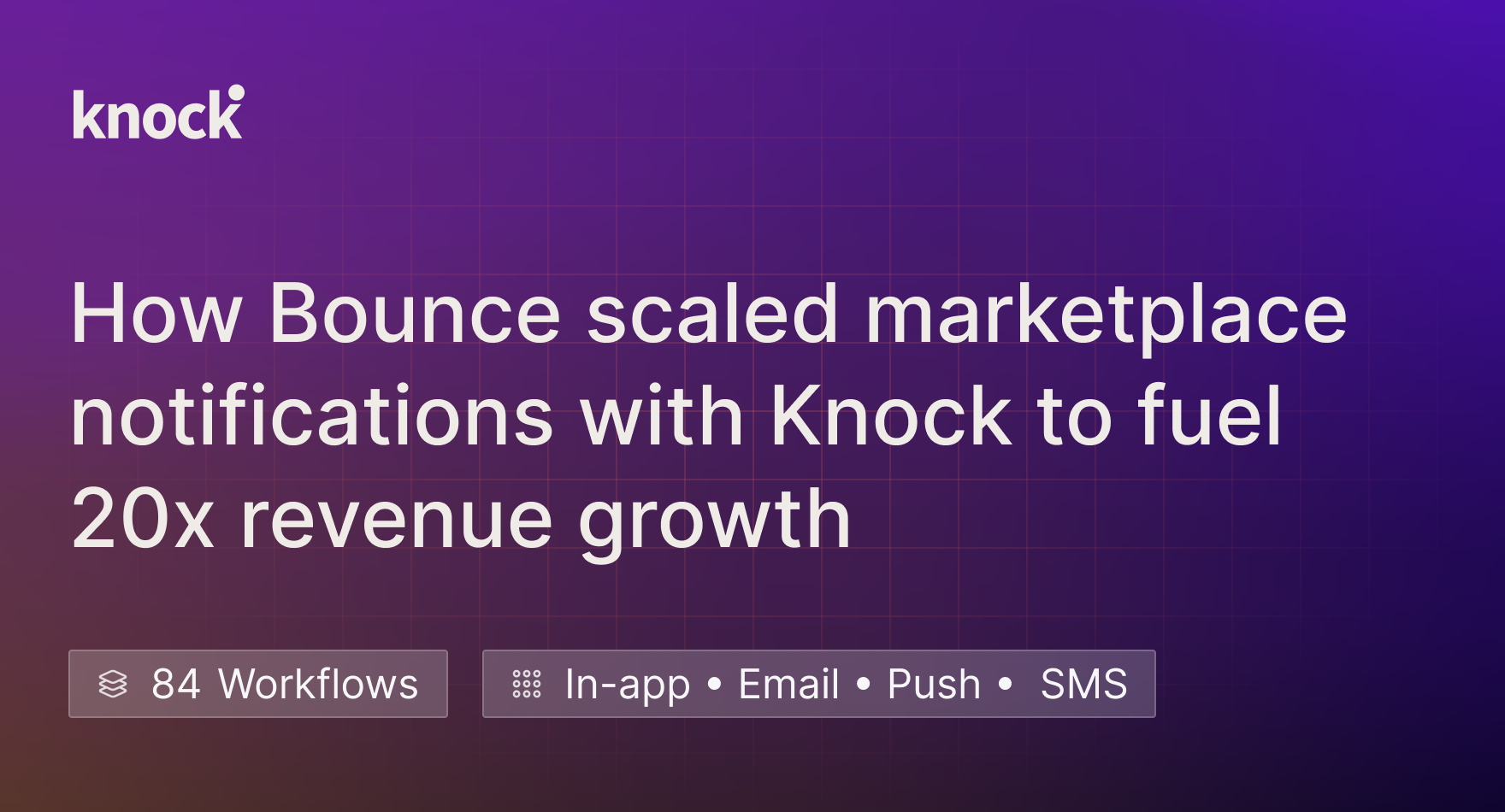 How Bounce scaled marketplace notifications with Knock to fuel 20x revenue growth | Knock