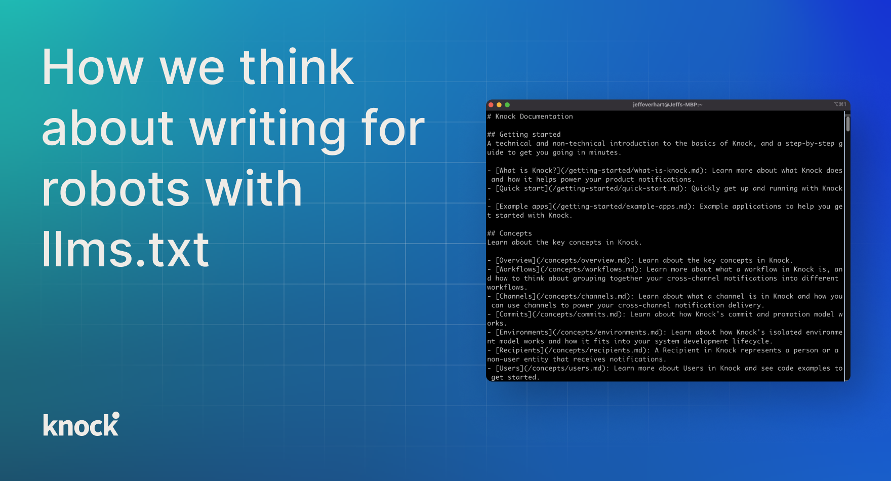 How we think about writing for robots with llms.txt | Knock