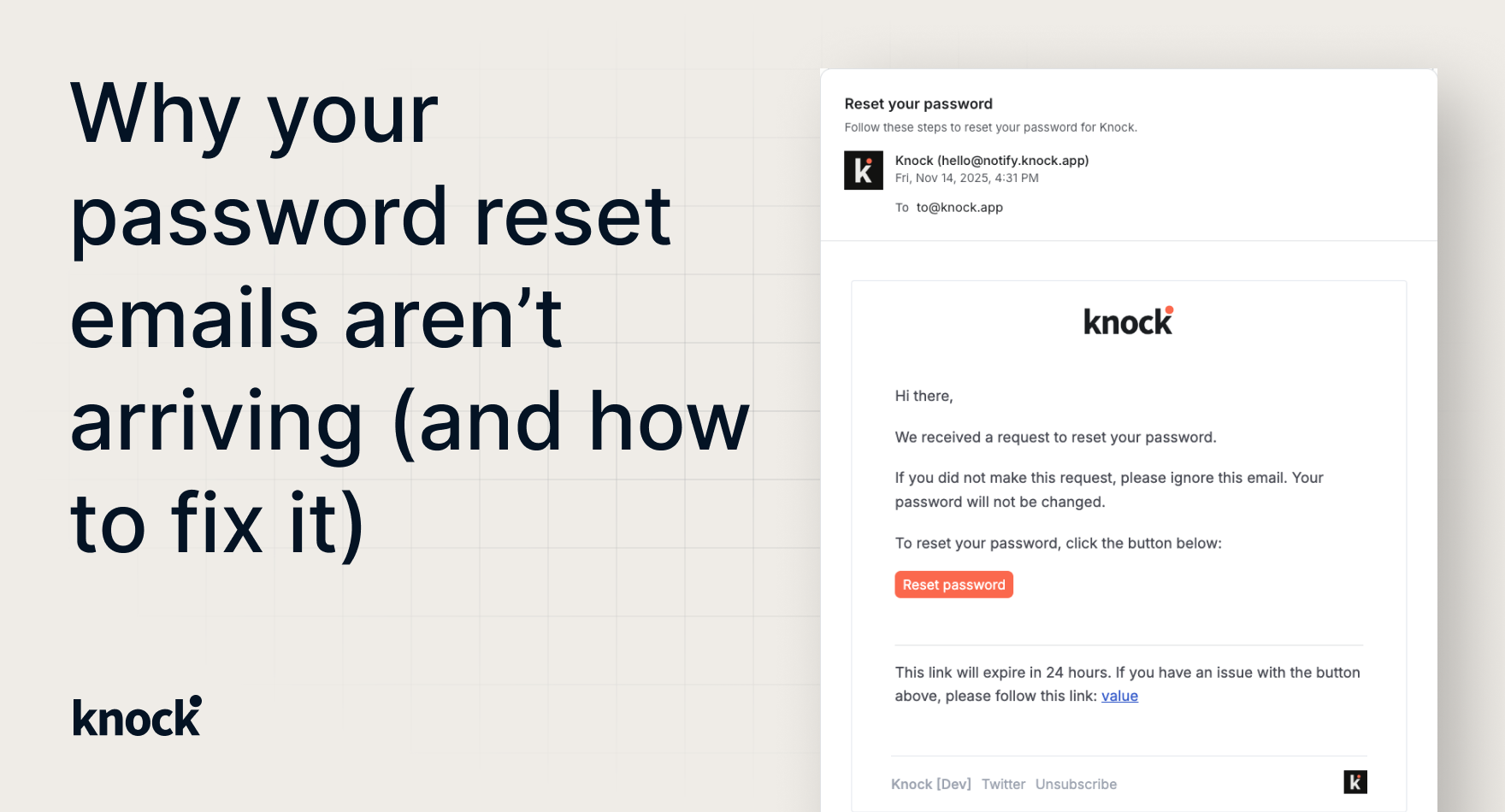 Why password reset emails fail and how to fix them | Knock