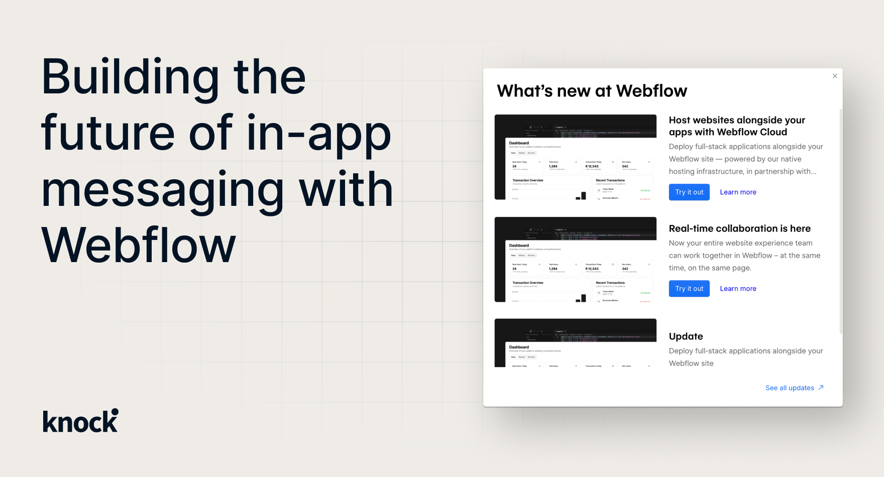 Building the future of in-app messaging with Webflow | Knock