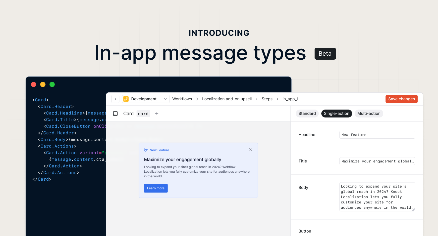 Introducing Knock in-app message types | Changelog 2024-11-14 | Knock