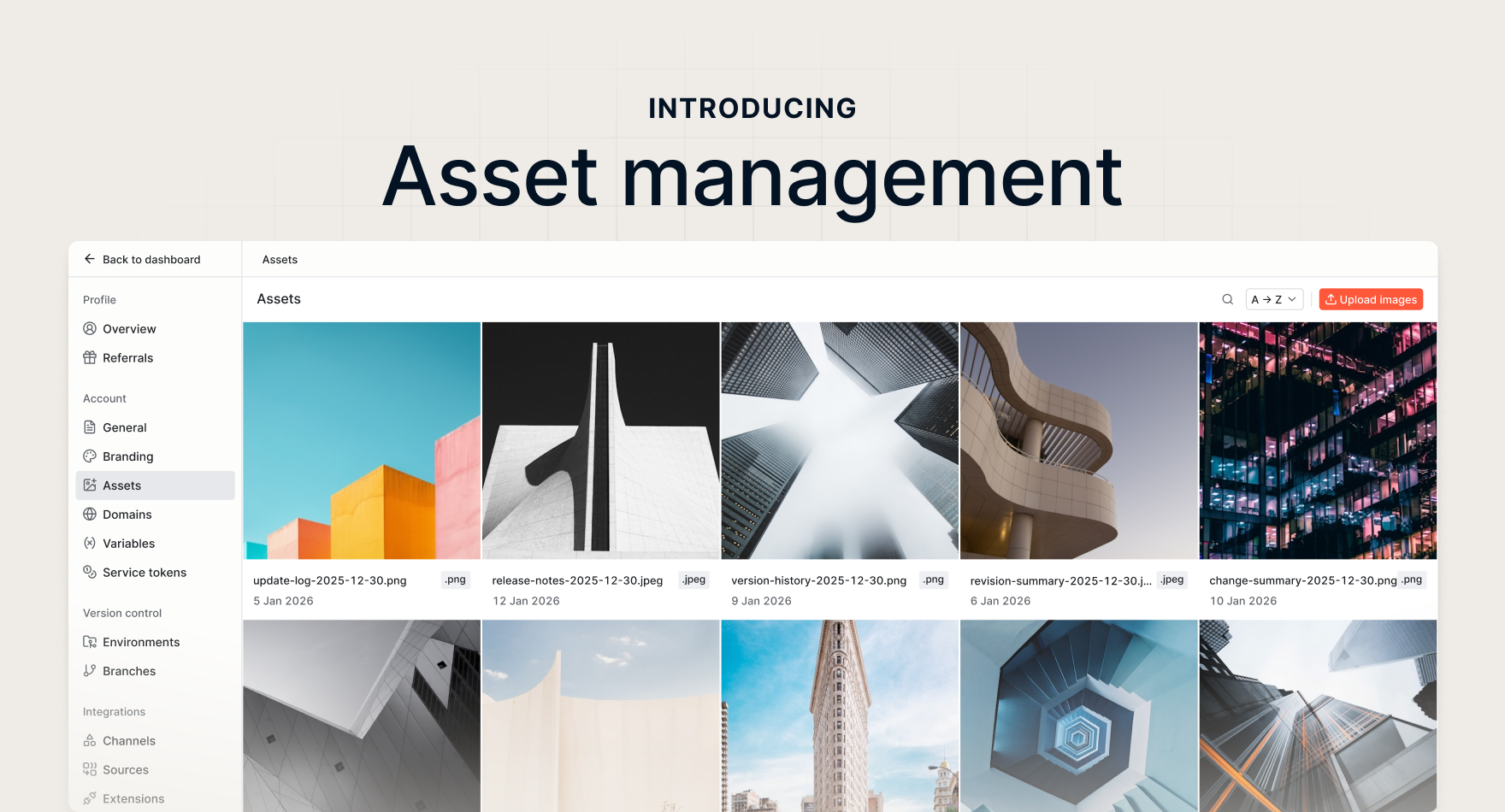 Asset management | Changelog 2026-01-15 | Knock